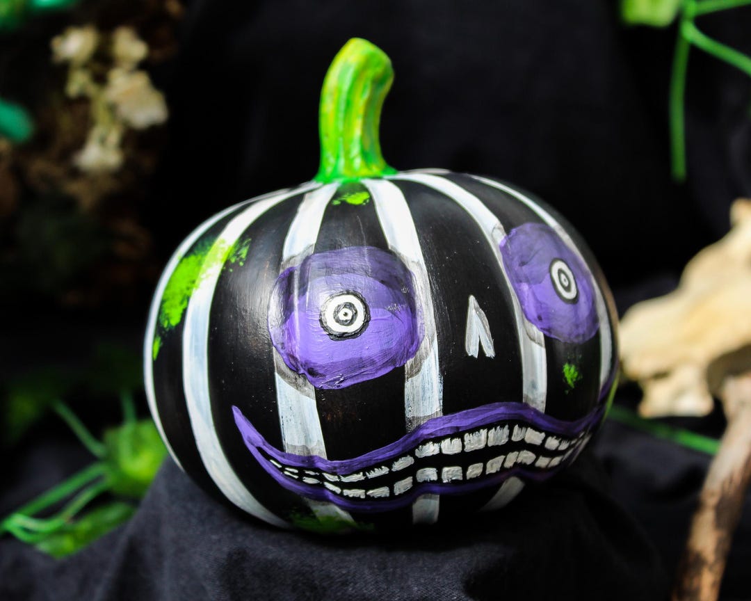 Hand-painted Pumpkin - Halloween Decor Spooky Pumpkin Decor Gothic Home ...