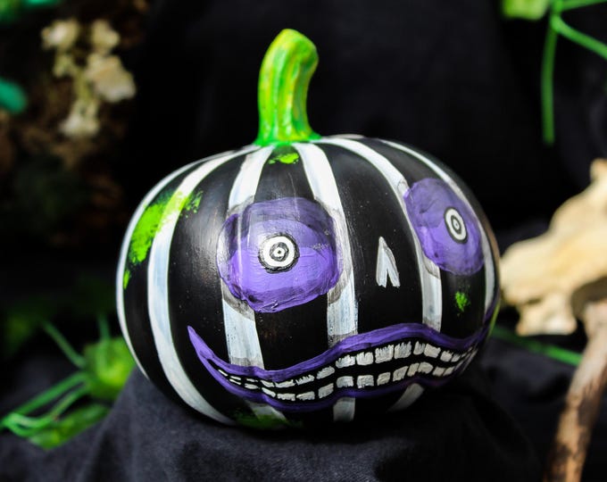 Hand-painted Pumpkin - Halloween Decor Spooky Pumpkin Decor Gothic Home ...