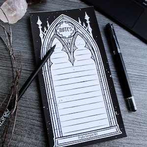 Gothic Notepad Gothic Arch - Stationery Dark Academia Notepad Dark ...