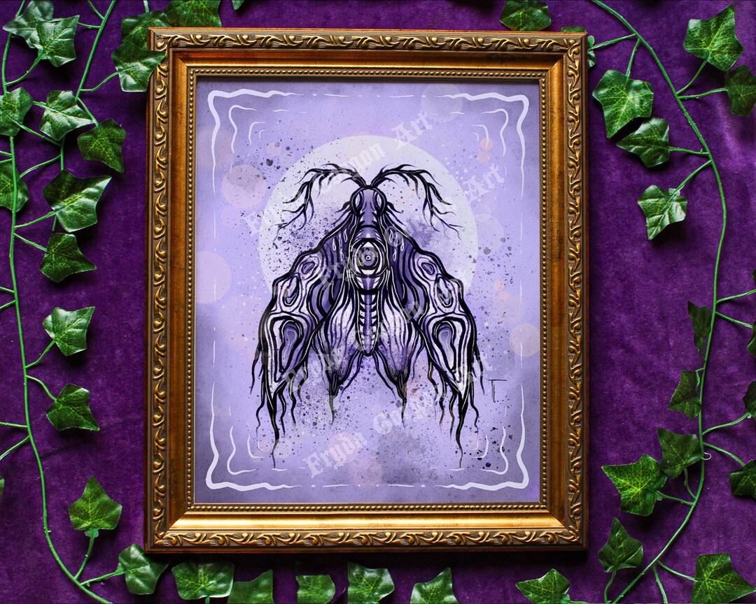 Astral Moth Art Print: Witchy Gothic Home Decor - Etsy