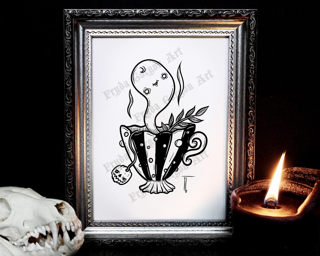 Art Print "spooky Tea Party" - Spooky Art Halloween Art Spooky Wall ...