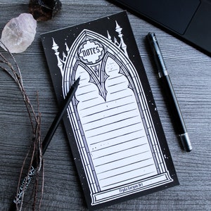 Gothic Notepad Gothic Arch - Stationery Dark Academia Notepad Dark ...