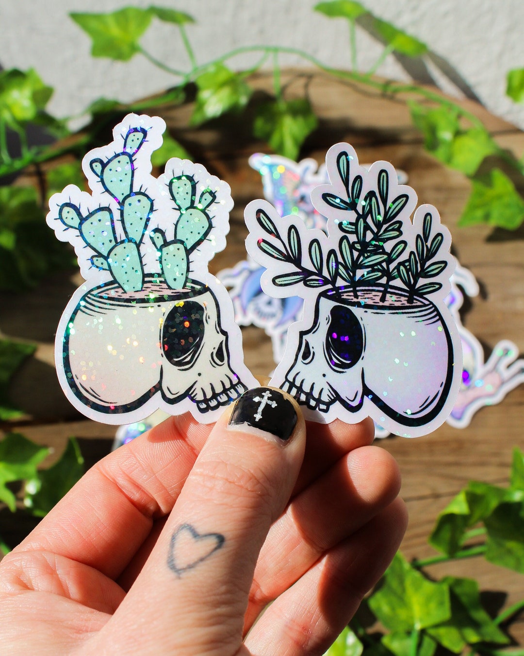 Holographic Skull Sticker Set: Pastel Goth Stationery - Etsy