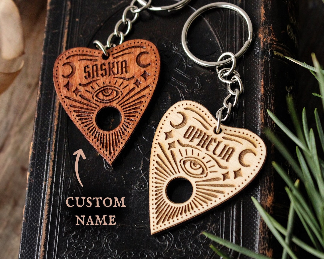 Personalized Keychain Custom Keychain Wooden Keychain Ouija Planchette ...