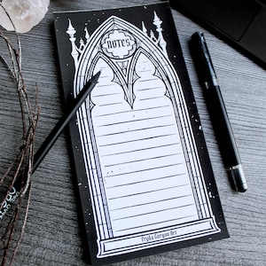 Gothic Notepad Gothic Arch - Stationery Dark Academia Notepad Dark ...