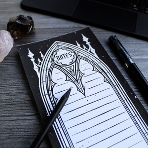 Gothic Notepad Gothic Arch - Stationery Dark Academia Notepad Dark ...