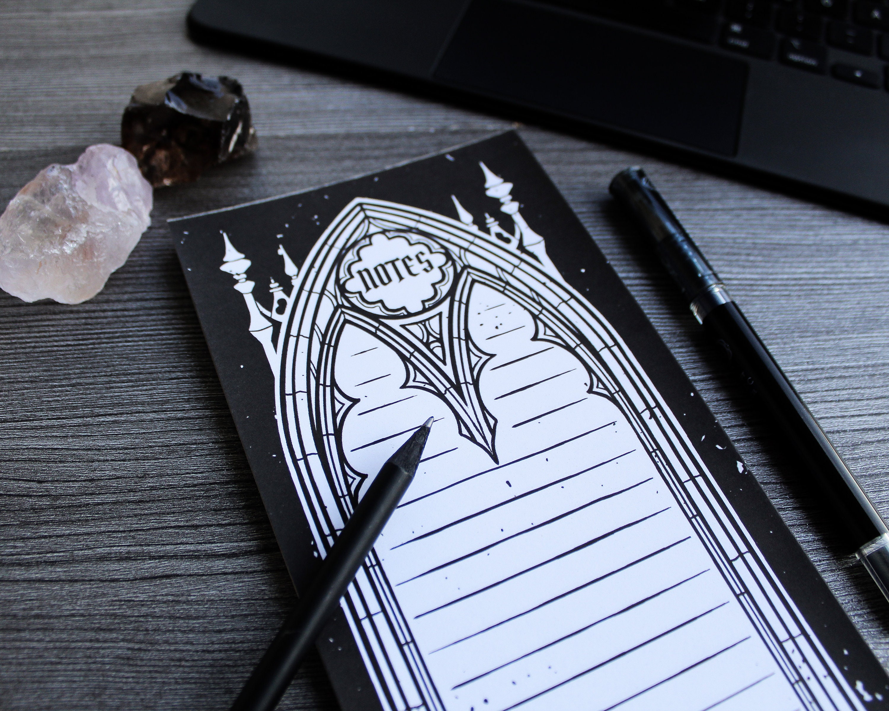 Gothic Notepad Gothic Arch - Stationery Dark Academia Notepad Dark ...