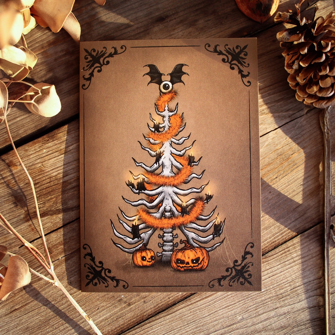 Spooky Christmas Greeting Card - Christmas Tree Card Merry Creepmas ...