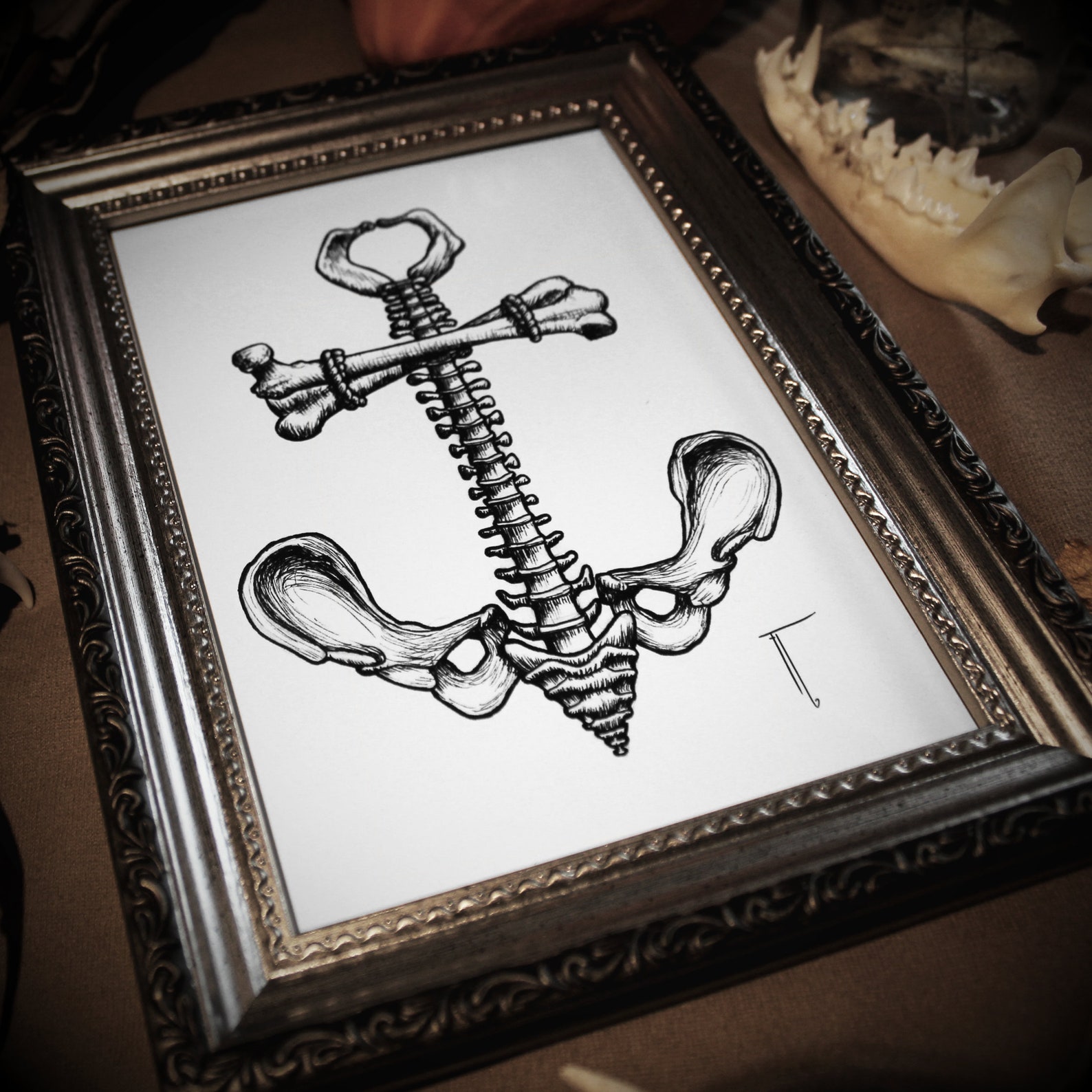 Art Print bone Anchor Bones Horror Creepy Spooky - Etsy