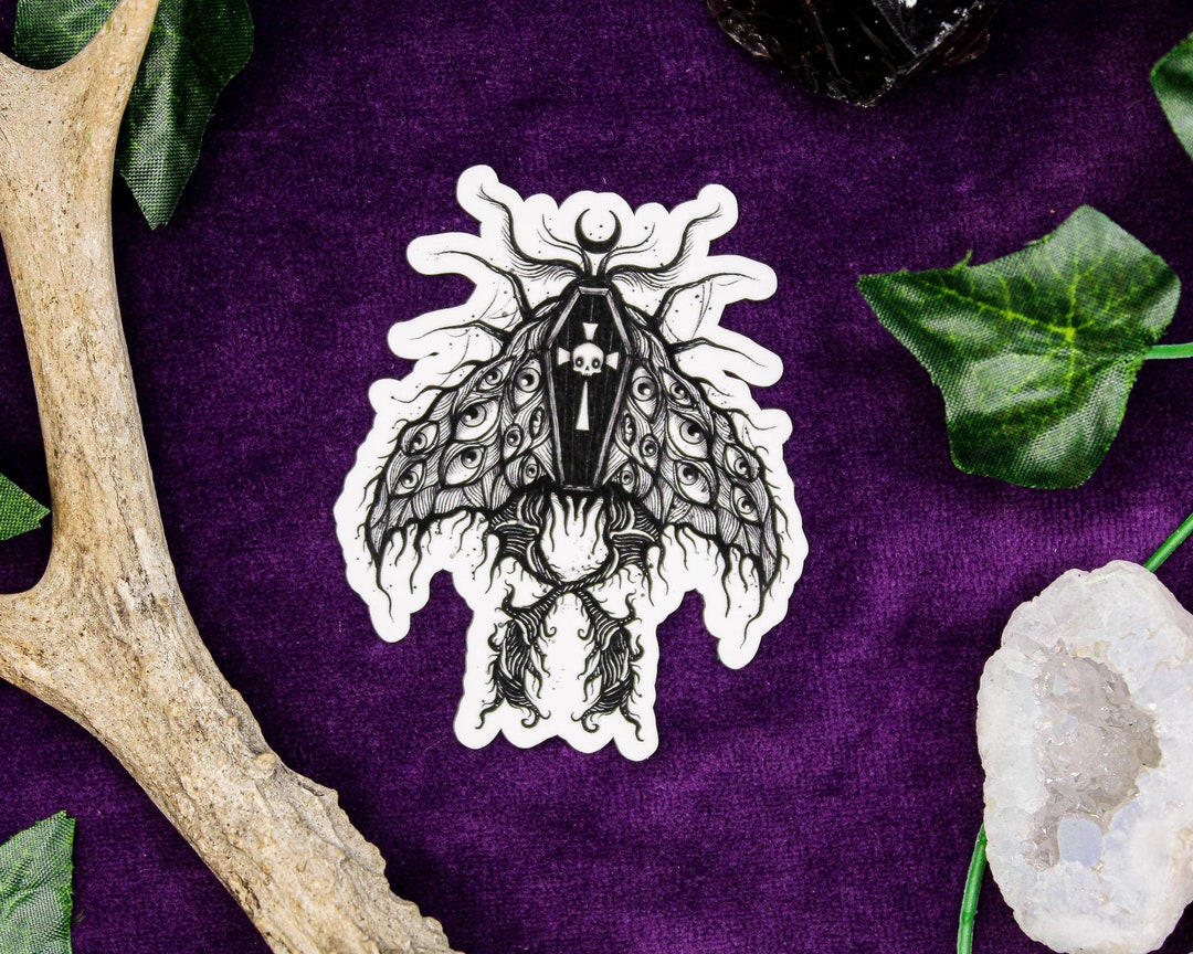 Goth Moth Sticker Spooky Moth Sticker Gothic Sticker Goth Art Sticker ...