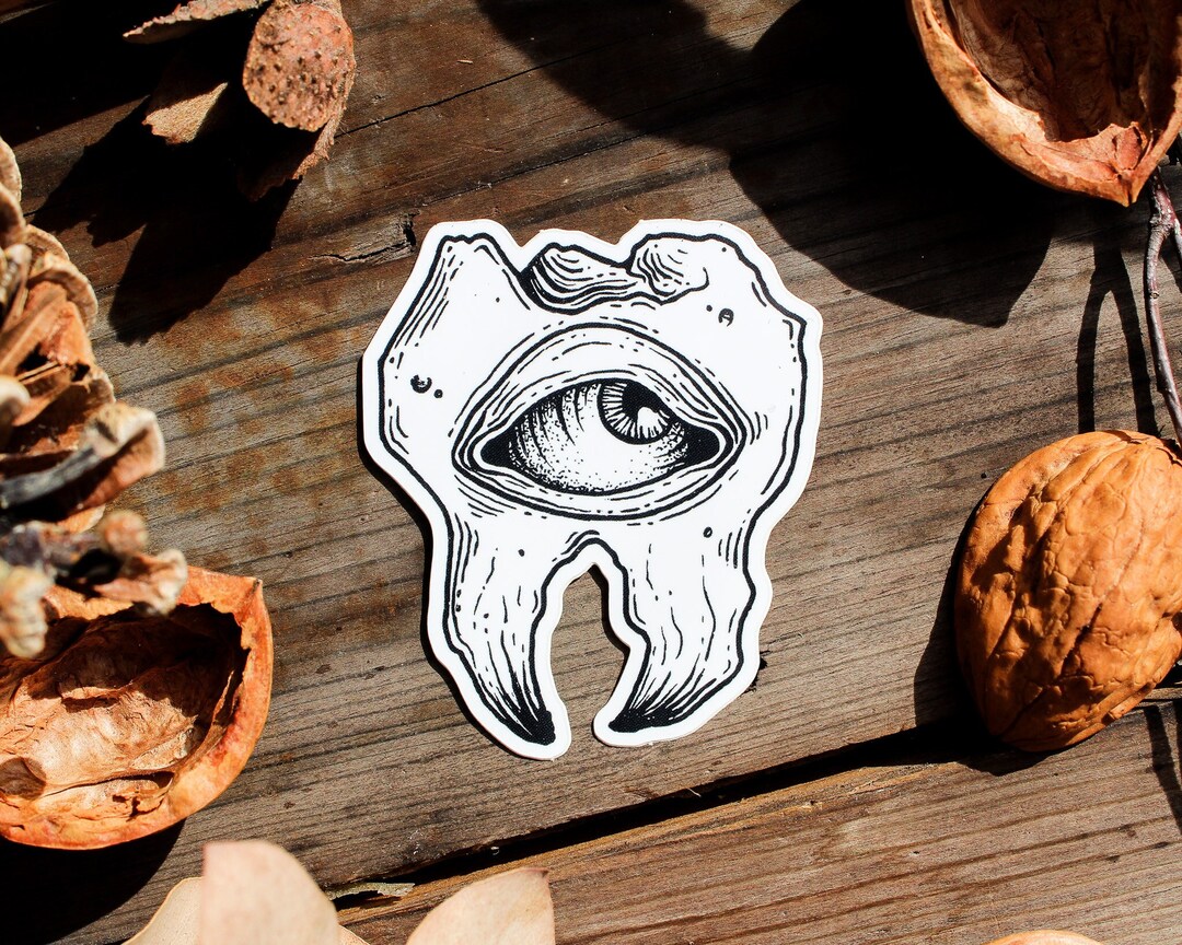Tooth Witness Vinyl Sticker: Creepy Eye Gothic Dark Academia Art - Etsy