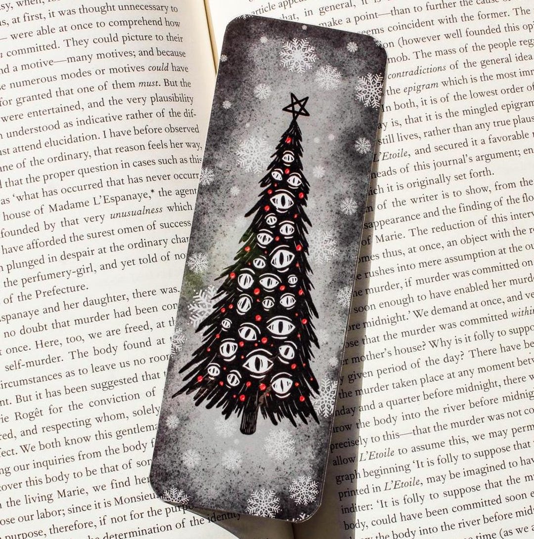 Creepy Christmas Tree Bookmark Creepmas Tree Occult Holiday Book ...