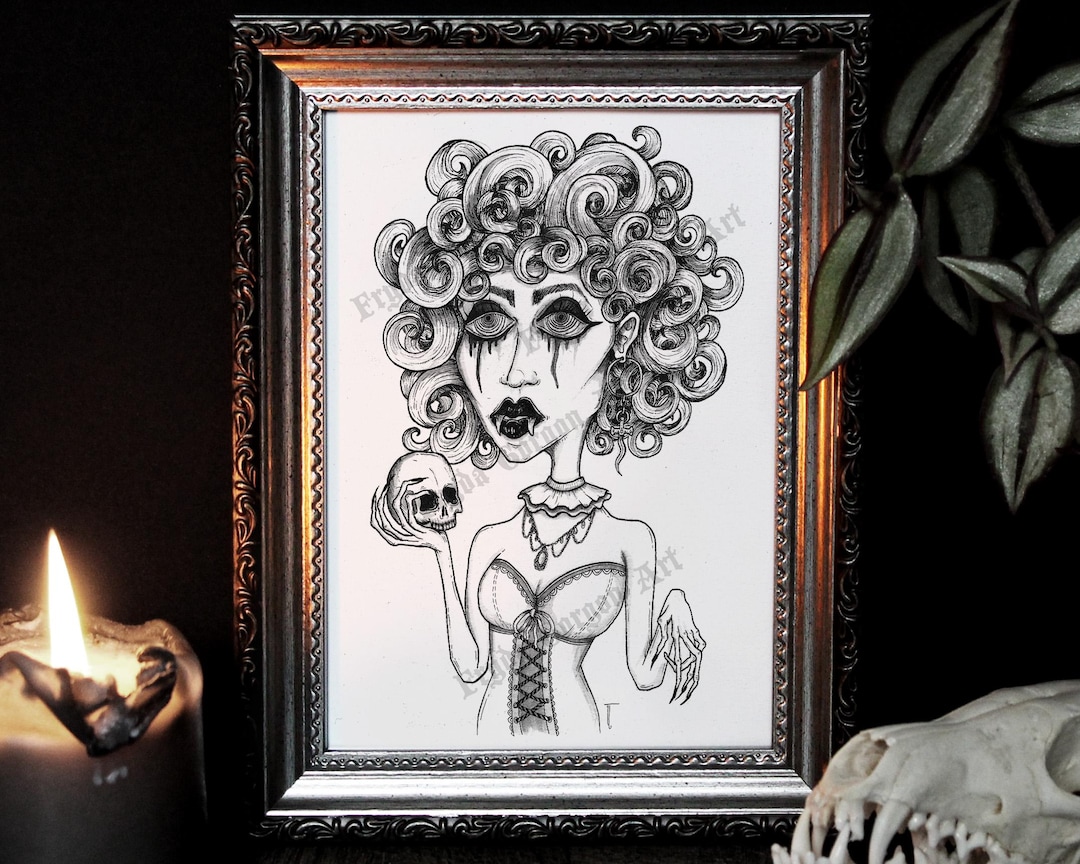 Art Print "veronica Van Vamp" - Gothic Decor Spooky Art Vampire Art ...