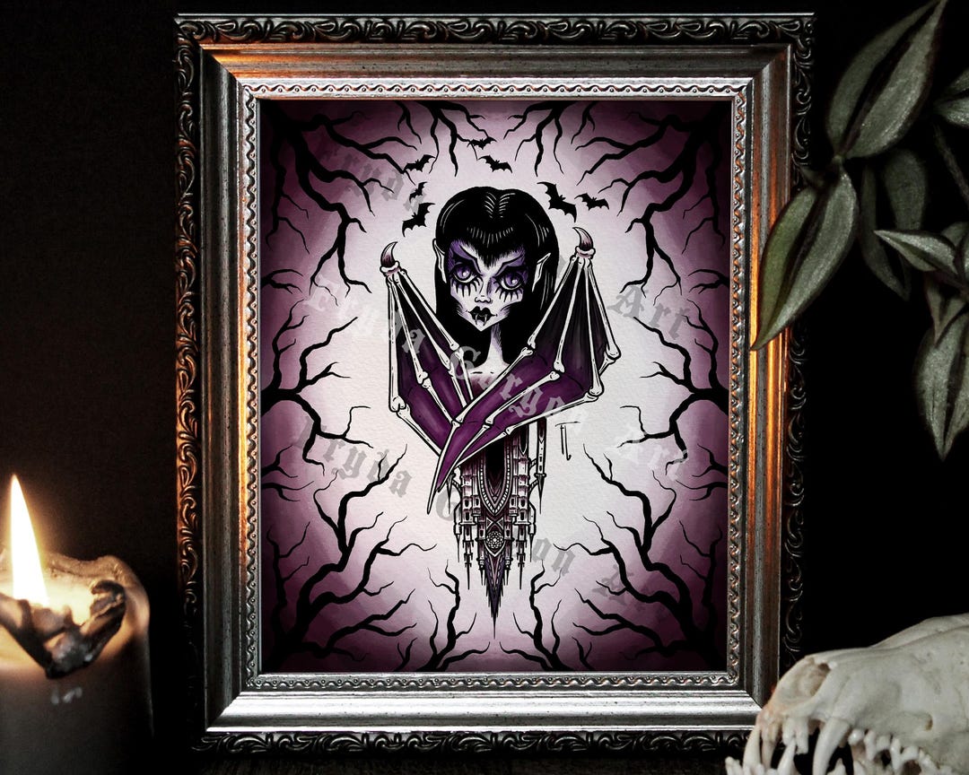 Vampire Queen Art Print Vampire Art Goth Art Print Gothic Wall Decor ...