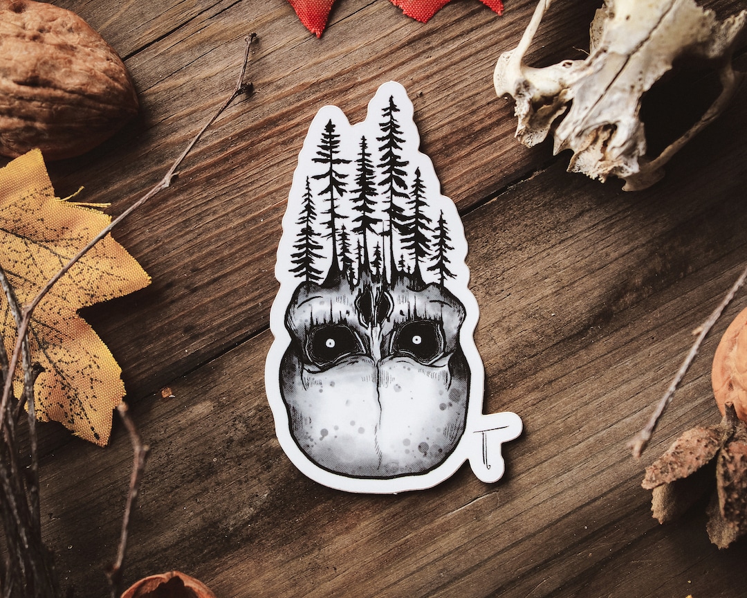 Vinyl Sticker "skull Forest" - Skull Sticker Gothic Sticker Dark Art ...
