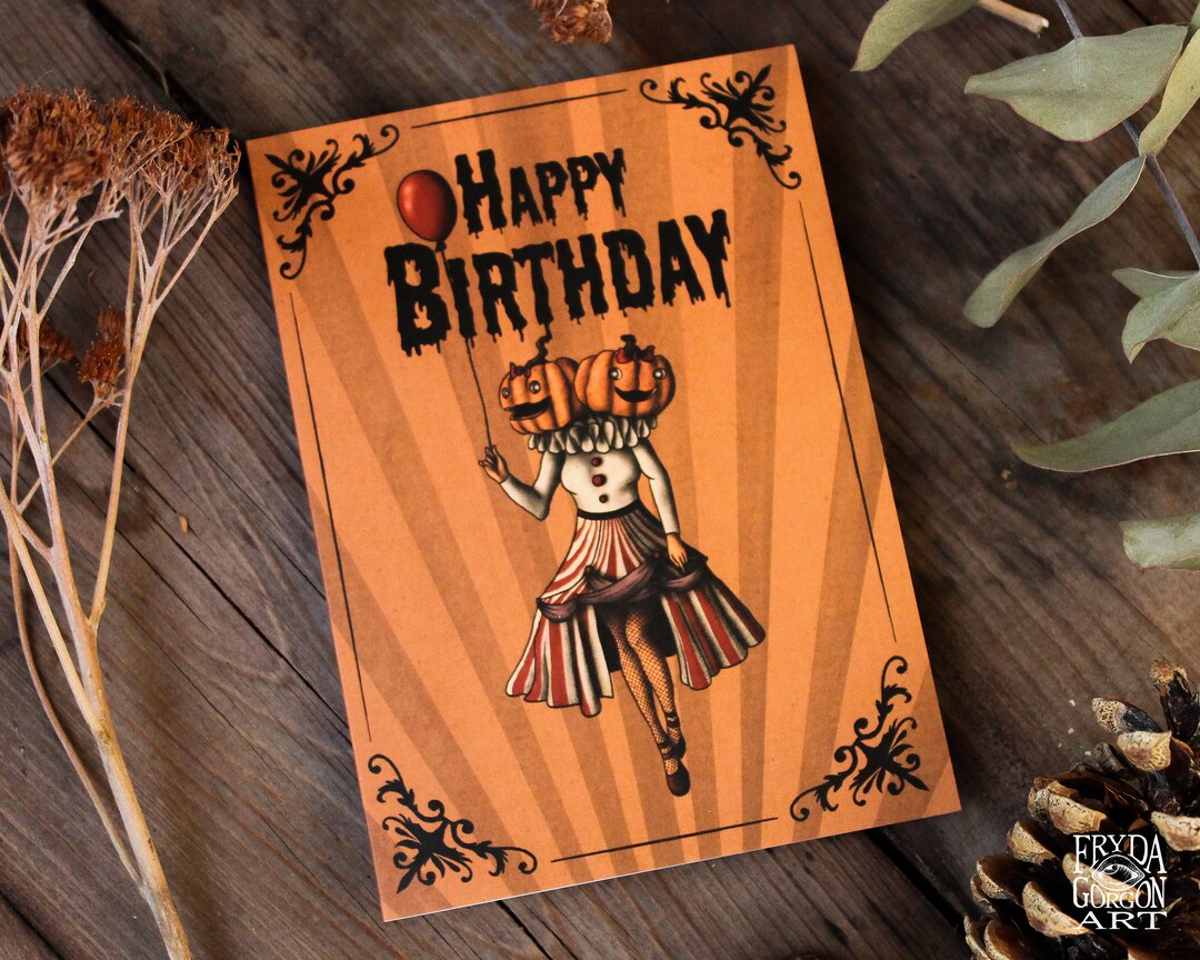 Greeting Card "happy Birthday" + White Envelope - Spooky Birthday ...