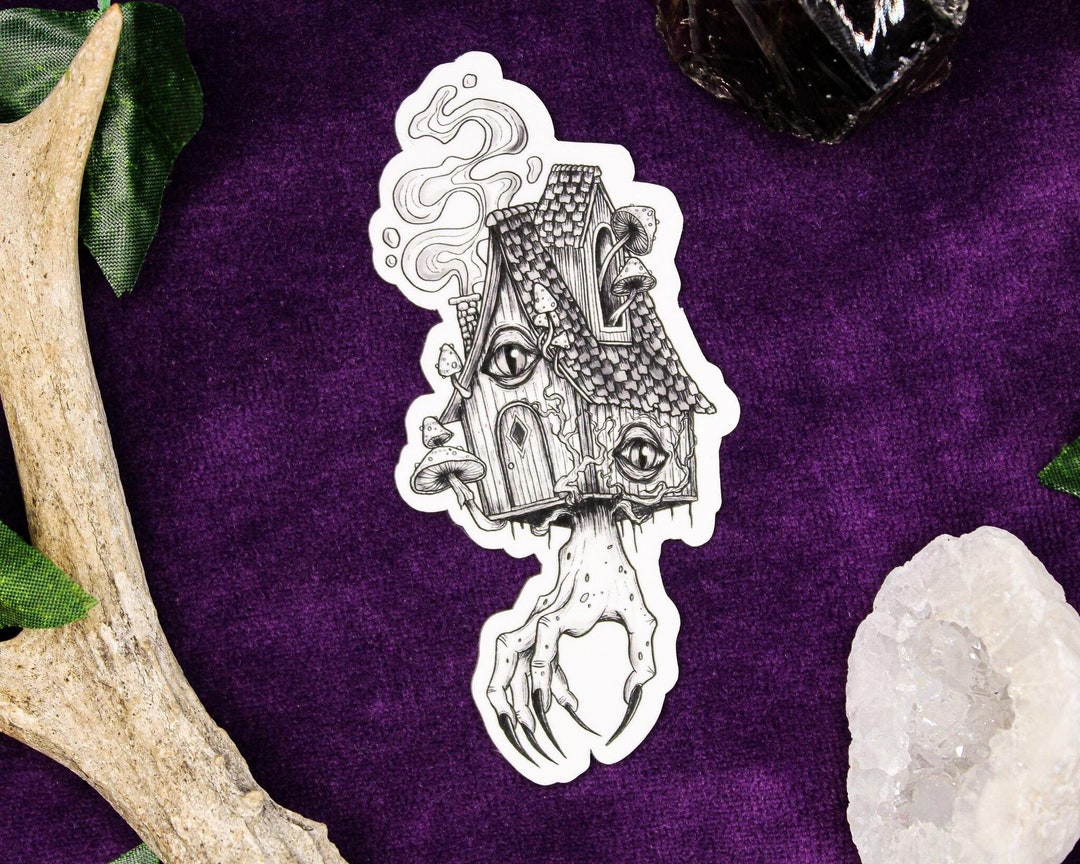 Baba Yaga House Vinyl Sticker: Spooky Gothic Folklore Art - Etsy