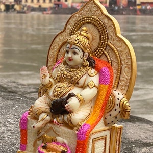Lord Kuber Statue, 18 Cm Hand Painted Cultured Marble Kuvera Statue ...
