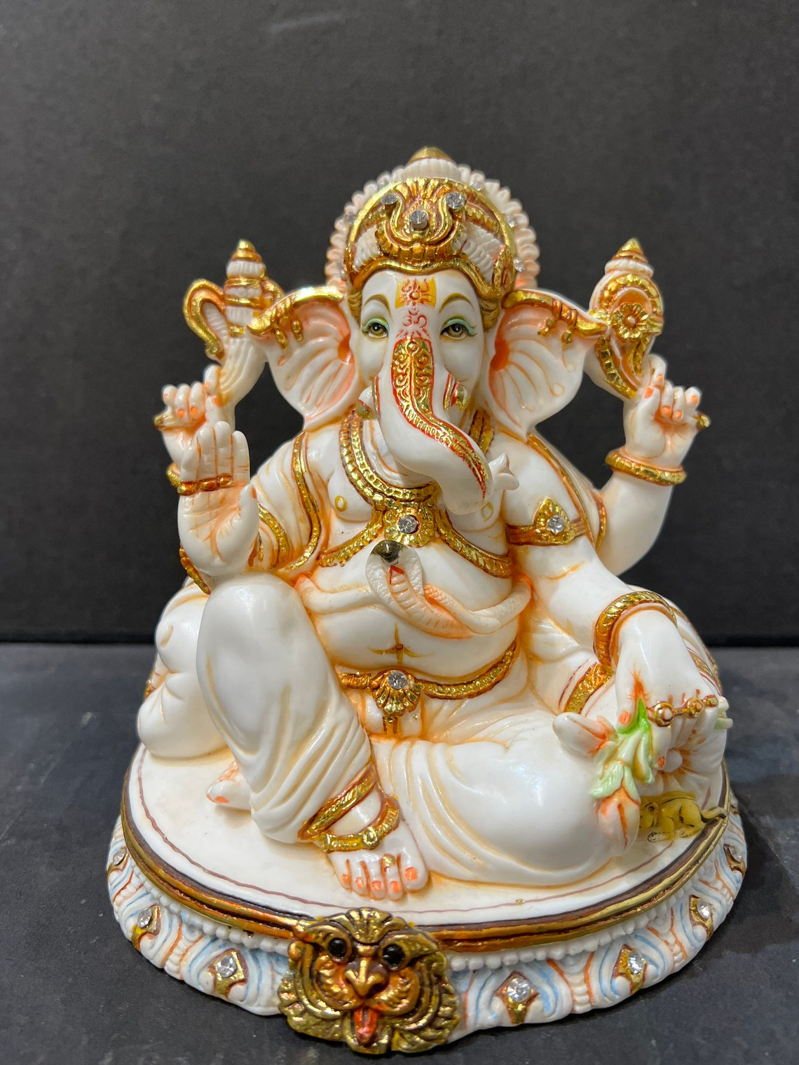 Lord Ganesh Statue in Culture Marble Majestic Lord Ganesha | Etsy