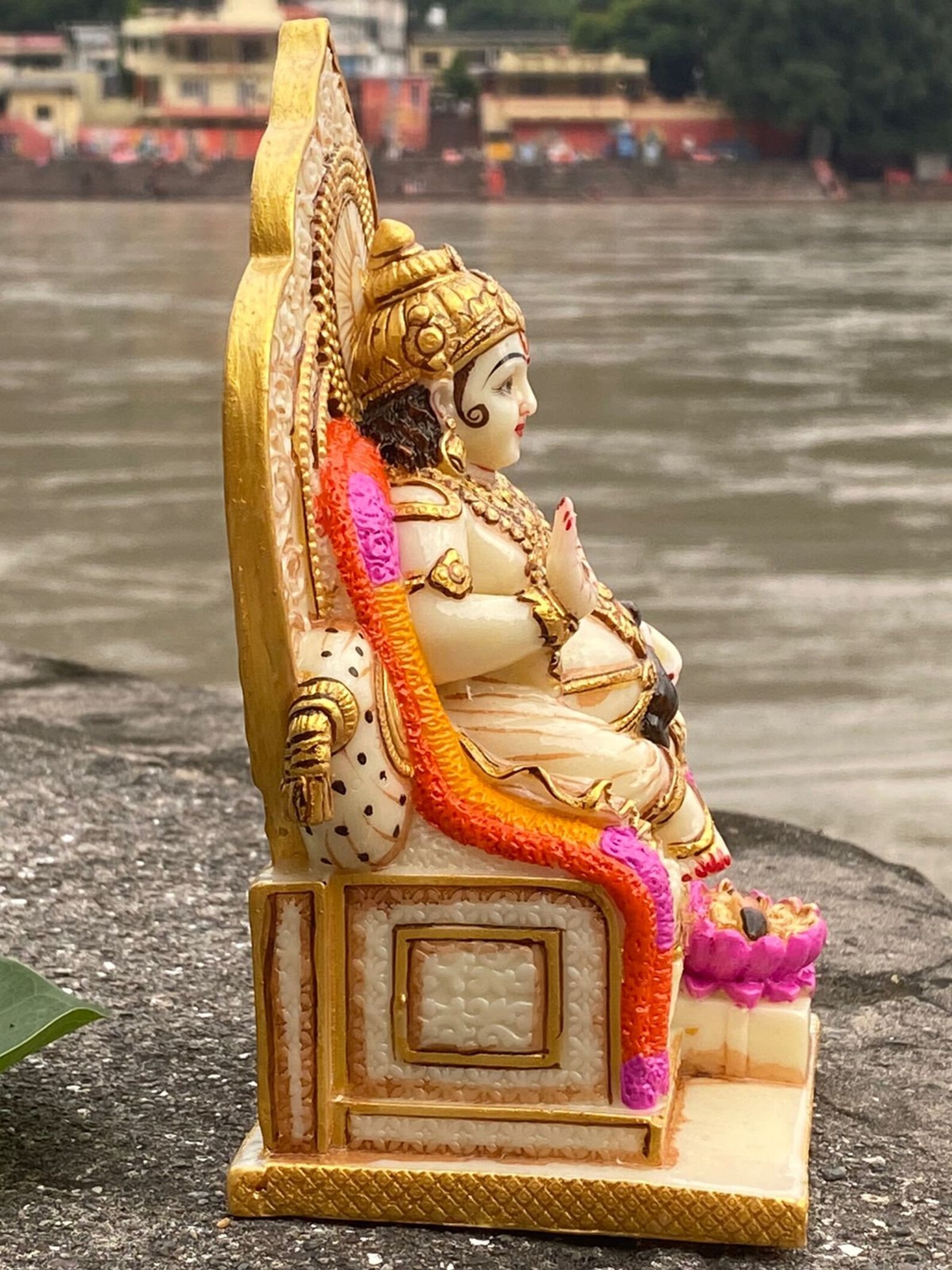Lord Kuber Statue, 18 Cm Hand Painted Cultured Marble Kuvera Statue ...