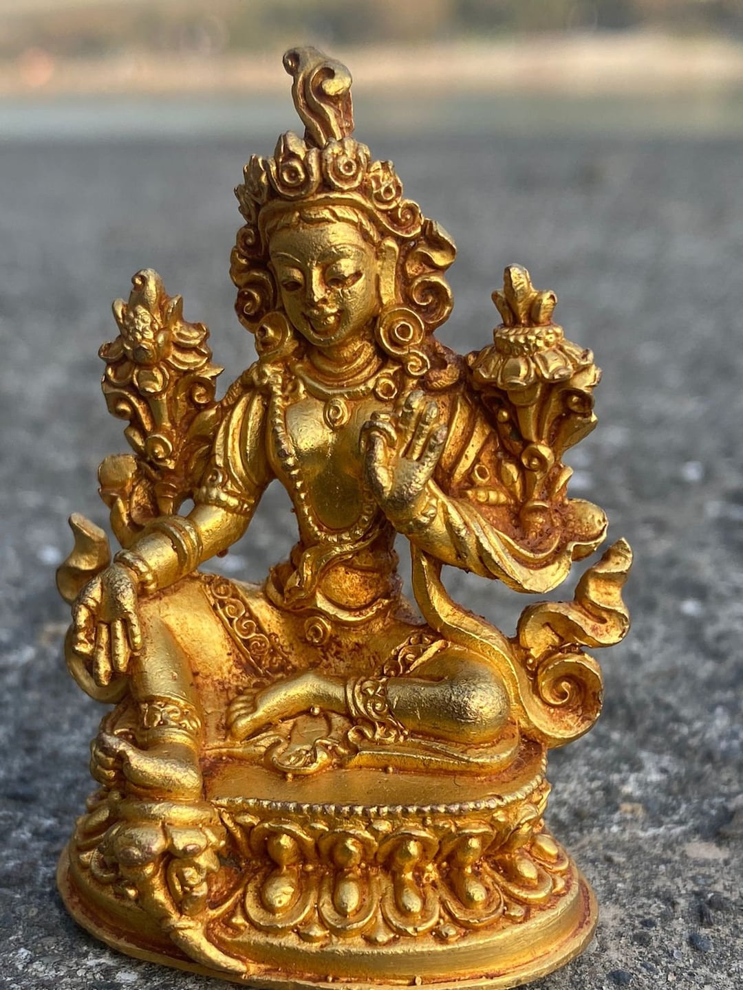 Green Tara Statue, Tara Statue, 6 CM Buddha Statue, Tibetan Goddess ...