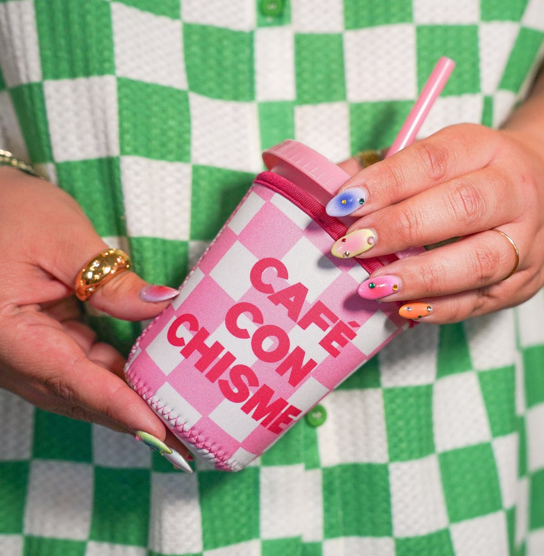 Café Con Chisme Iced Coffee Cozy, Iced Coffee Sleeve, Reusable Drink ...