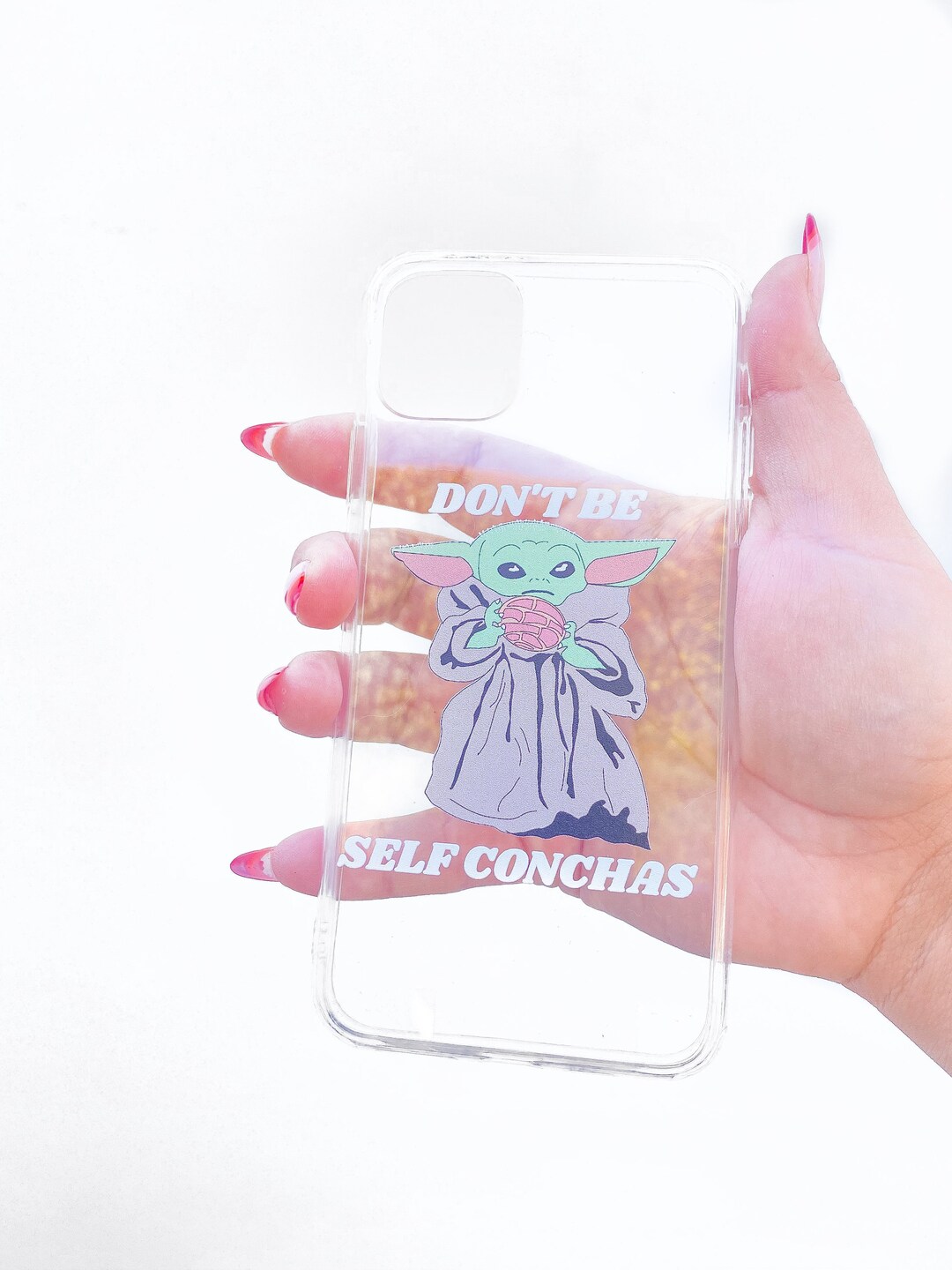 Don't Be Self Conchas Baby Yoda iPhone Case, Star Wars, Grogu, Yoda ...