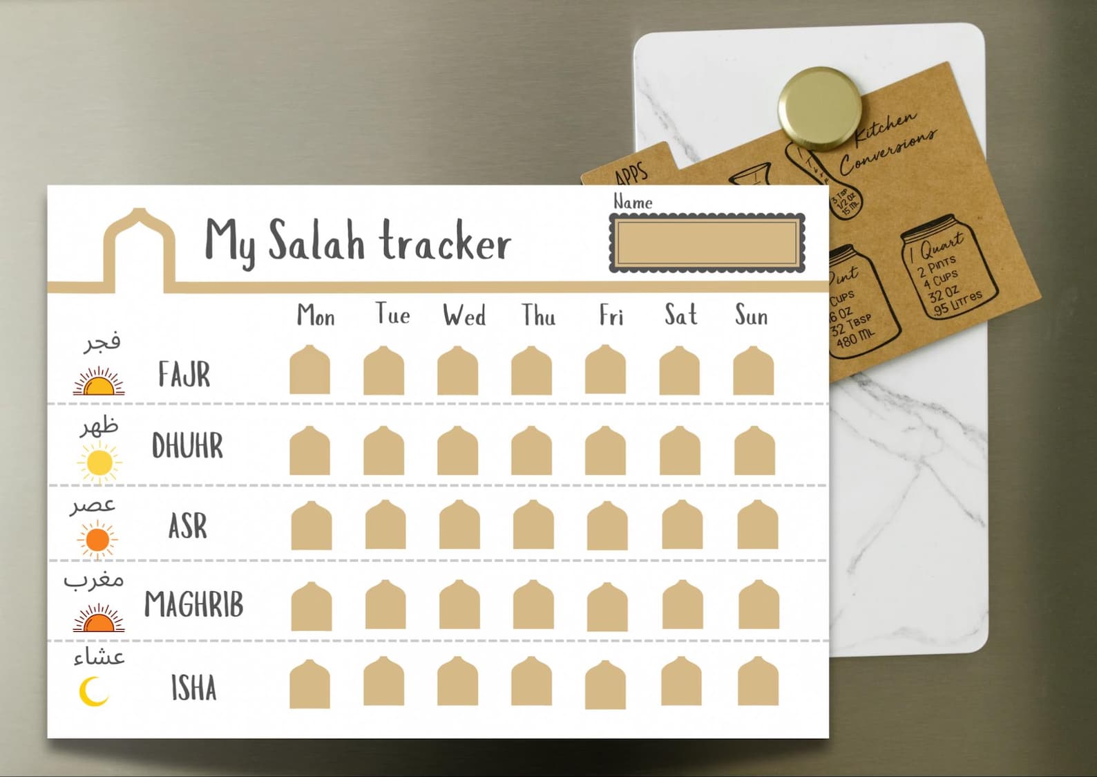 Salah Tracker for Kids | Islamic Prayer Chart | Namaz Tracking ...