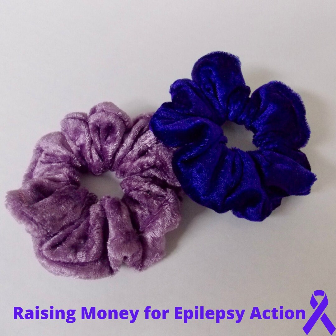 Purple Velvet Scrunchies, Charity Scrunchies - Etsy España