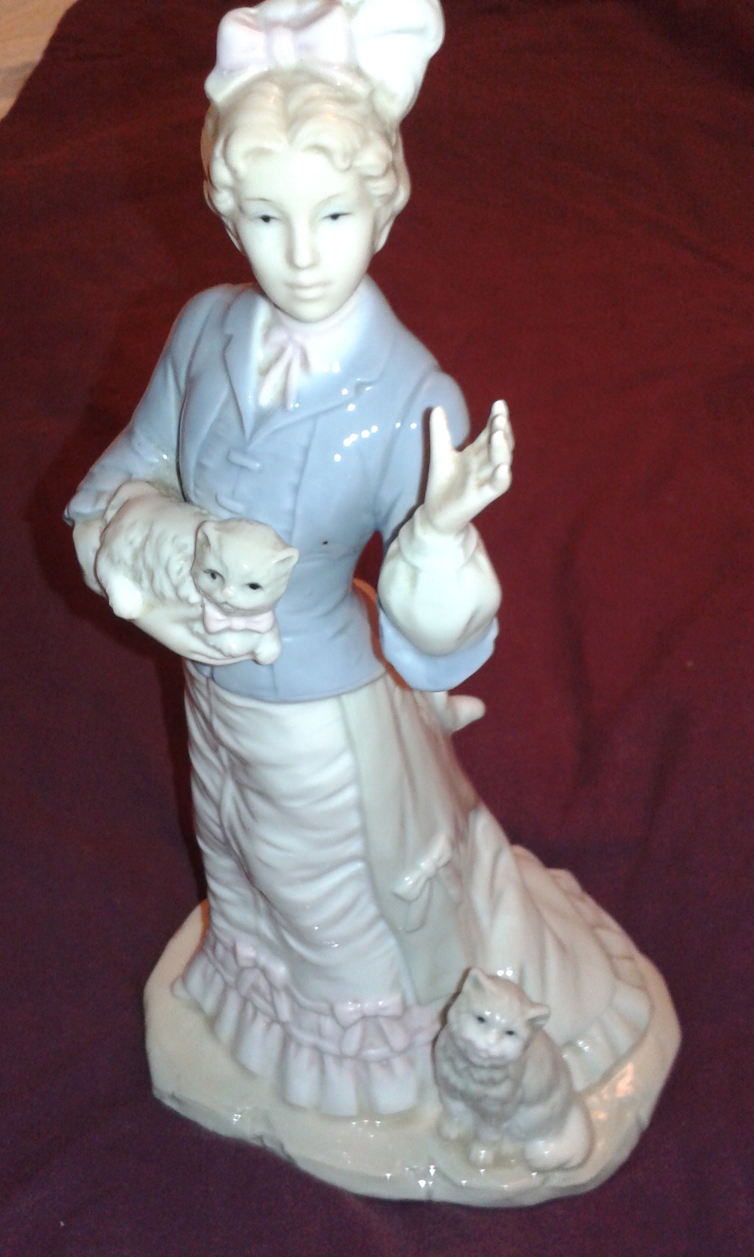 Hand Painted Porcelain Ceramic Figurine of a Young Woman in - Etsy