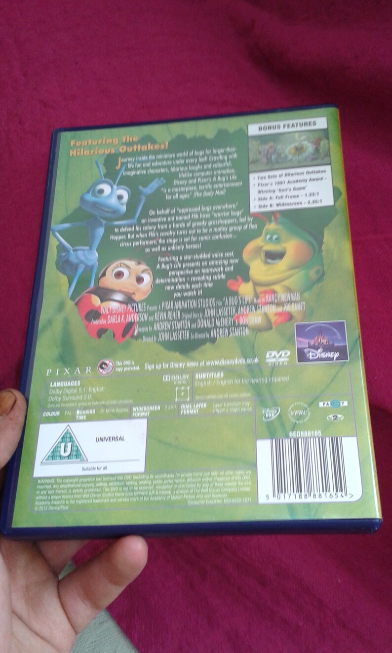 Disney Pixar A Bugs Life DVD Disc With Bonus Features - Etsy