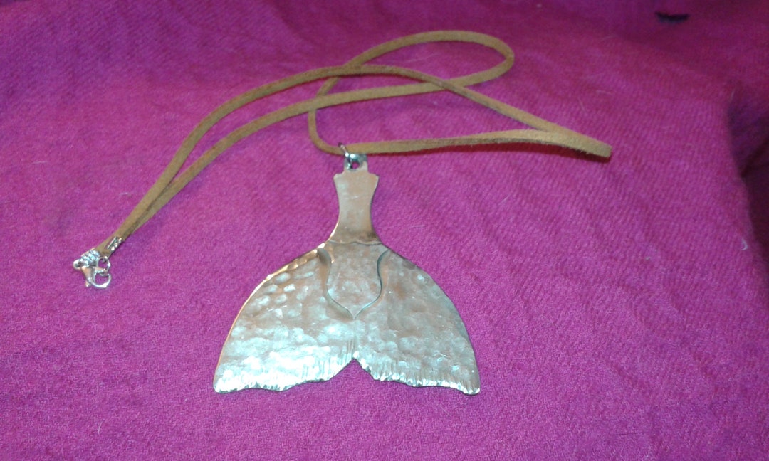 Solid Sterling Silver Whale Tail Hand Hammered and Filed Silver Marine ...