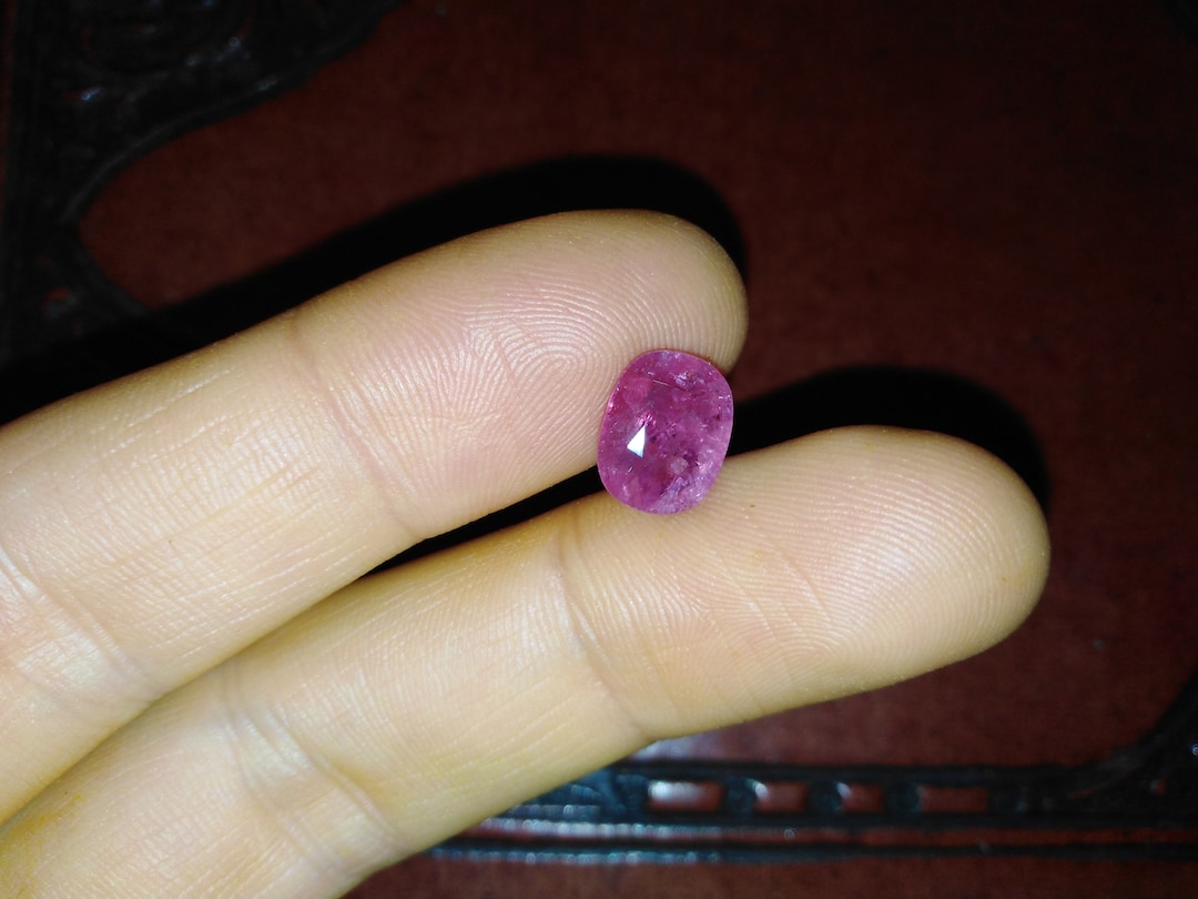 3.70ct Natural Eart Mined Ruby Elongated Cushion Faceted Ruby Loose ...
