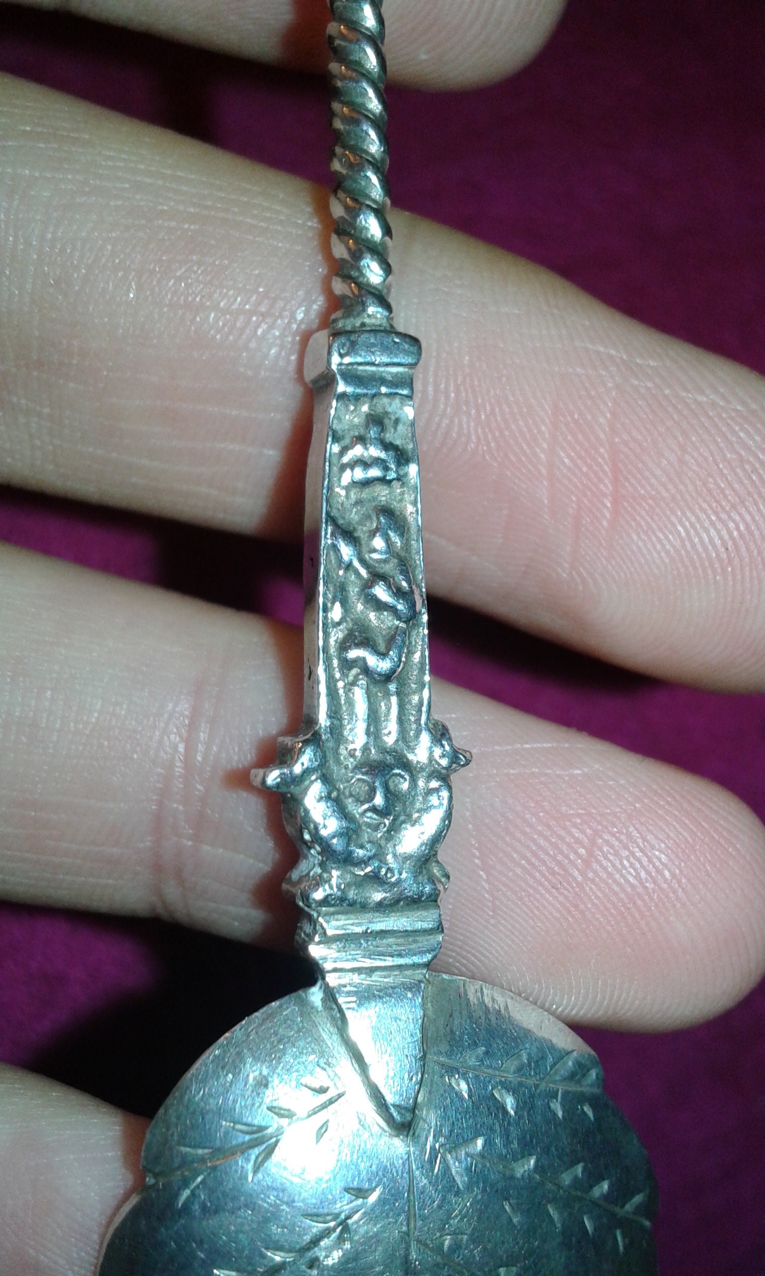 Antique Victorian to Art Nouveau Dancing Woman Finial Solid Sterling ...