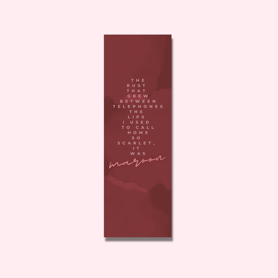 Maroon, Fan Inspired, Midnights Lyrics, Merch Bookmark, Tassel Bookmark ...