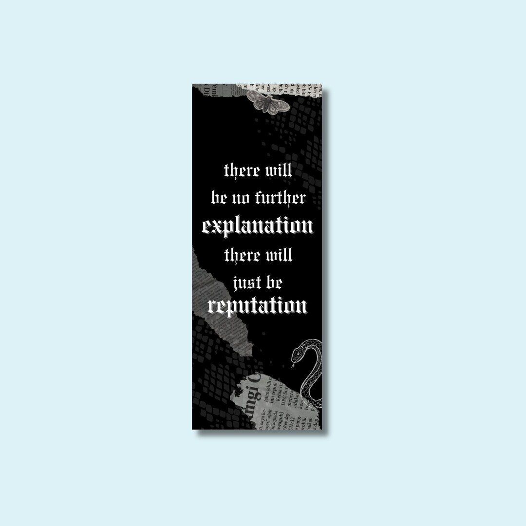 Reputation, Fan Inspired Quote/lyrics Bookmark | Tassel Merch Bookmark ...