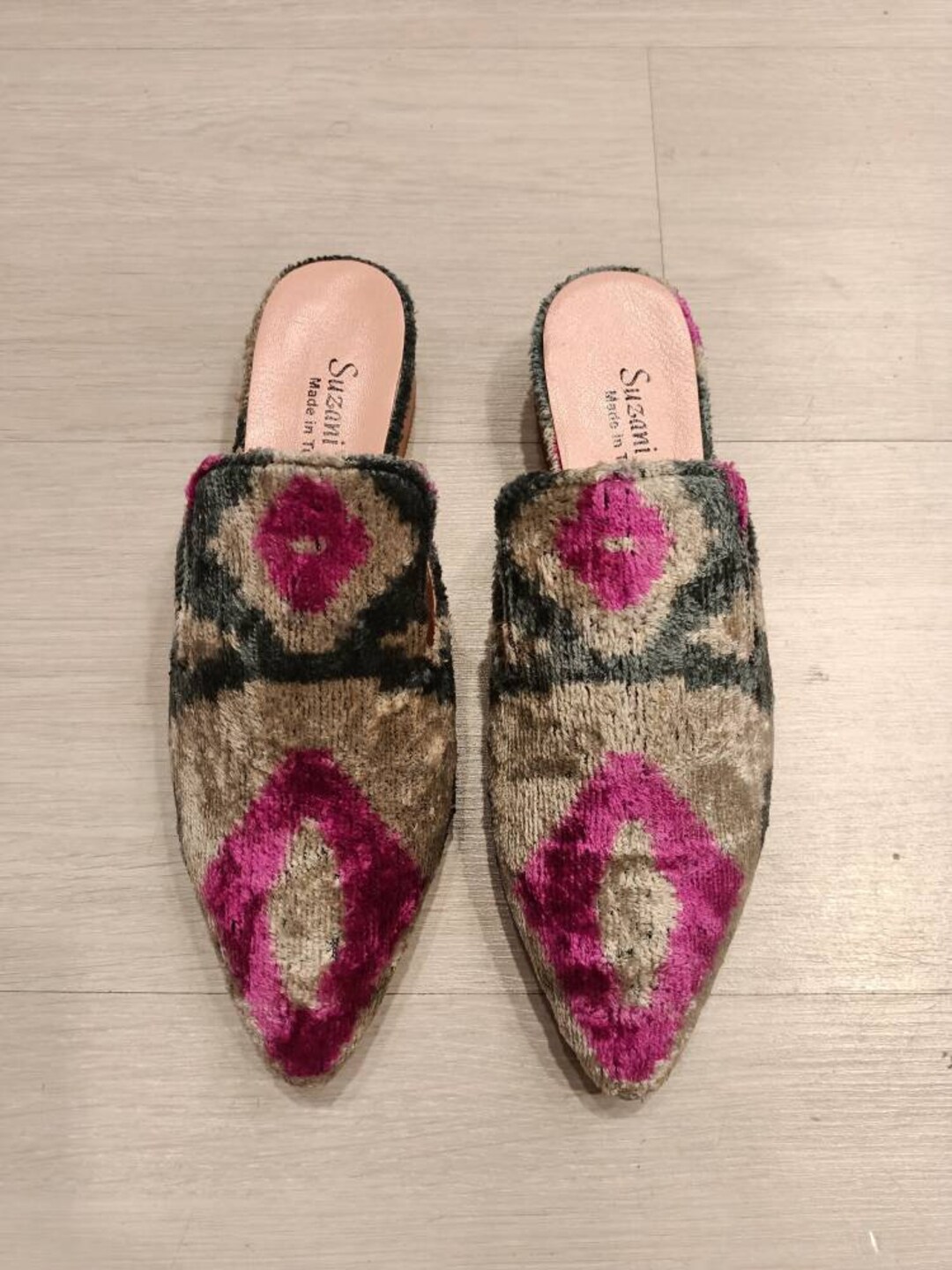 Handmade Ikat Silk Mules-vibrant Multicolor Design,comfortable Slip-on ...