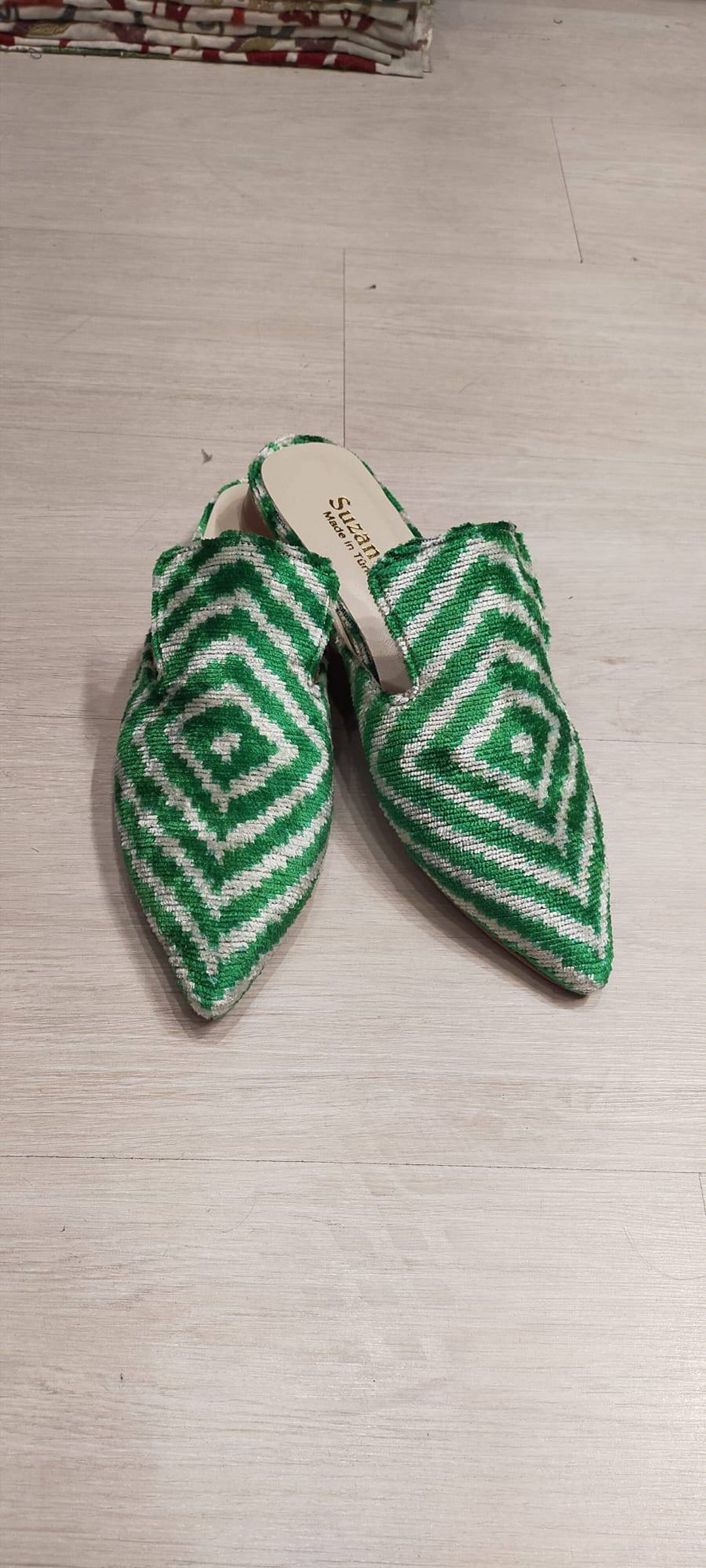Handmade Ikat Silk Mules-vibrant Multicolor Design,comfortable Slip-on ...