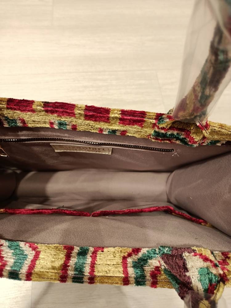 Colorful Ikat Tote Bag Handwoven Silk Velvet Ikat Womens Clutch Bag ...