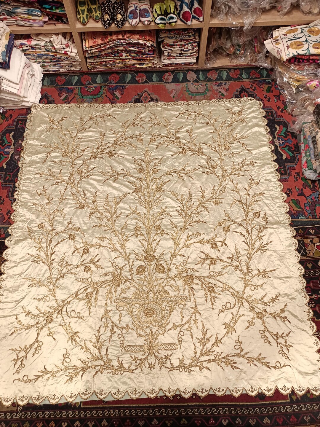 Antique Ottoman Home Decoration Fashion Velvet Gold Sırma Interior Home ...