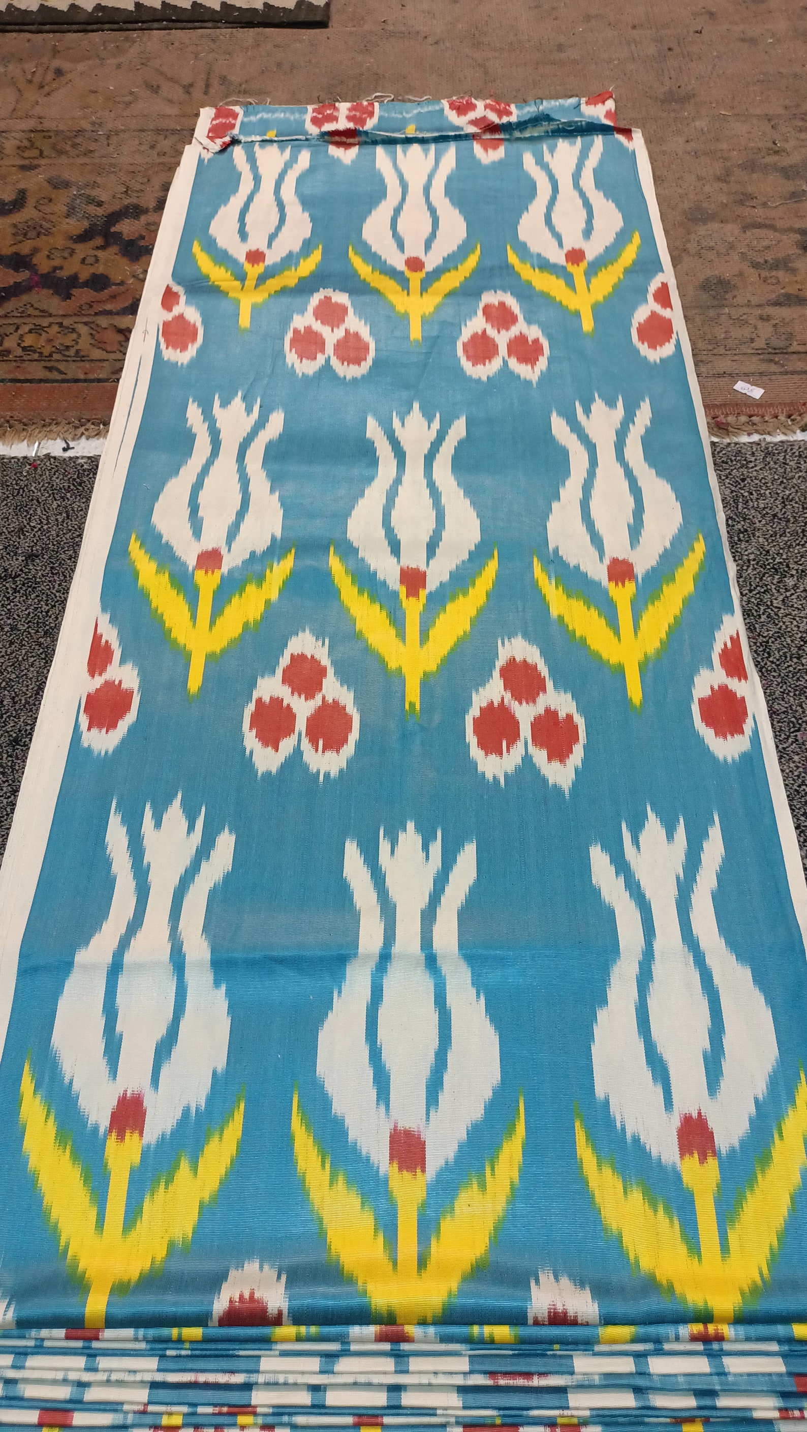 Handwoven Silk Ikat Fabric – Authentic Uzbek Ikat Textile – Traditional ...