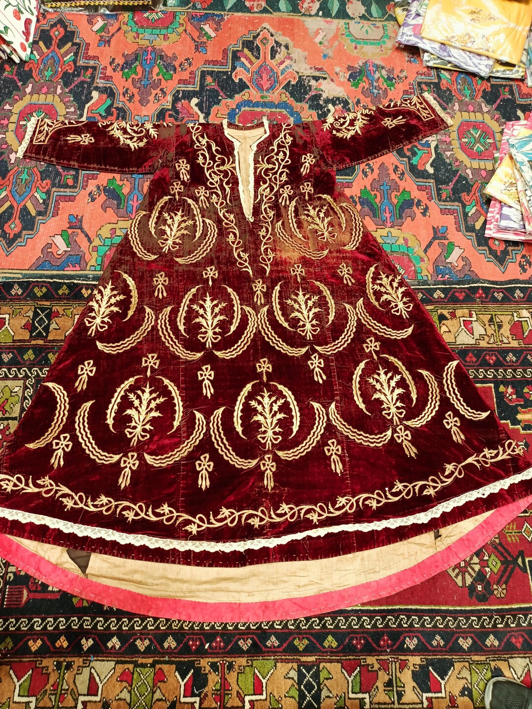 Antique Ottoman Sirma Bindalli Uc Etek Fashion Velvet Gold Sırma ...