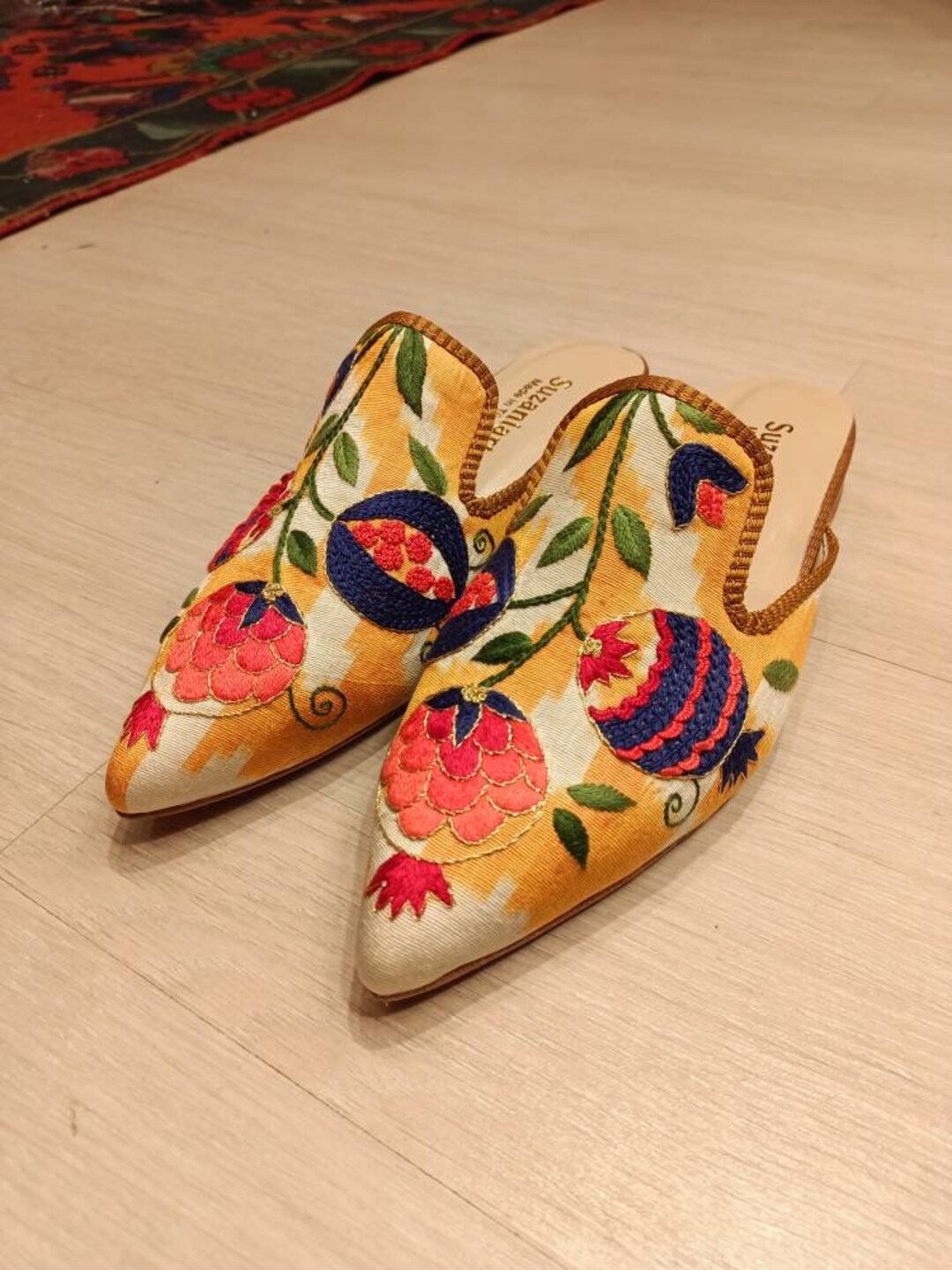 Silk Ikat Slippers and Velvet Ikat Silippers Are Handmade Embroideried ...