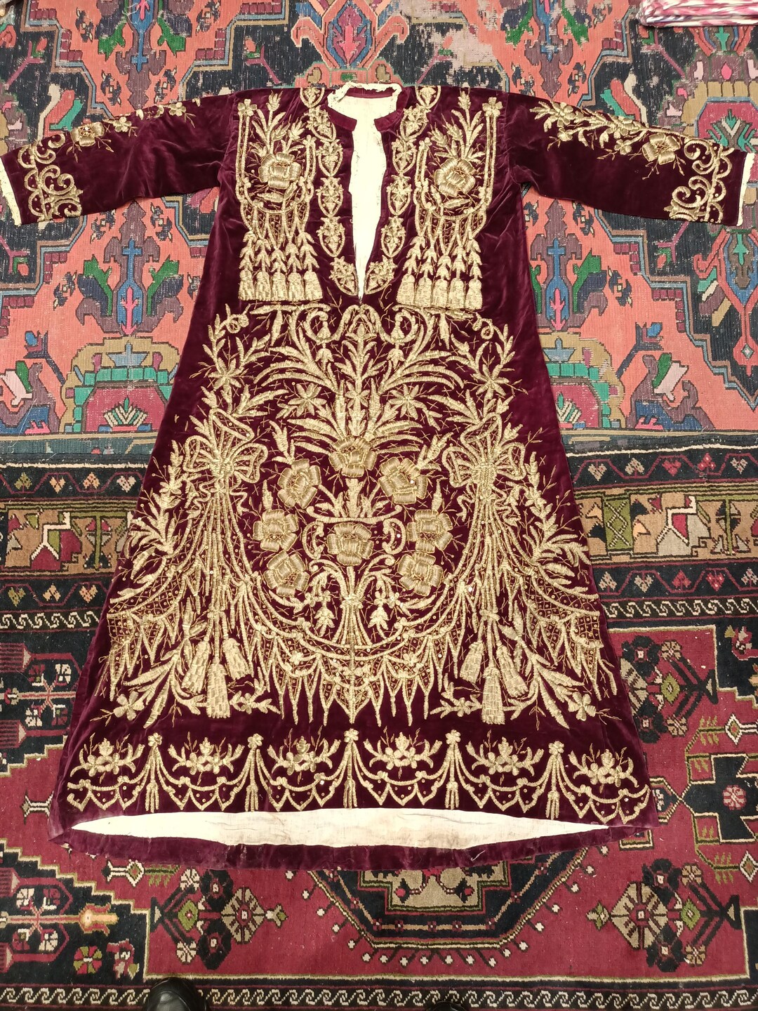 Antique Ottoman Sirma Bindalli Uc Etek Fashion Velvet Gold Sırma ...