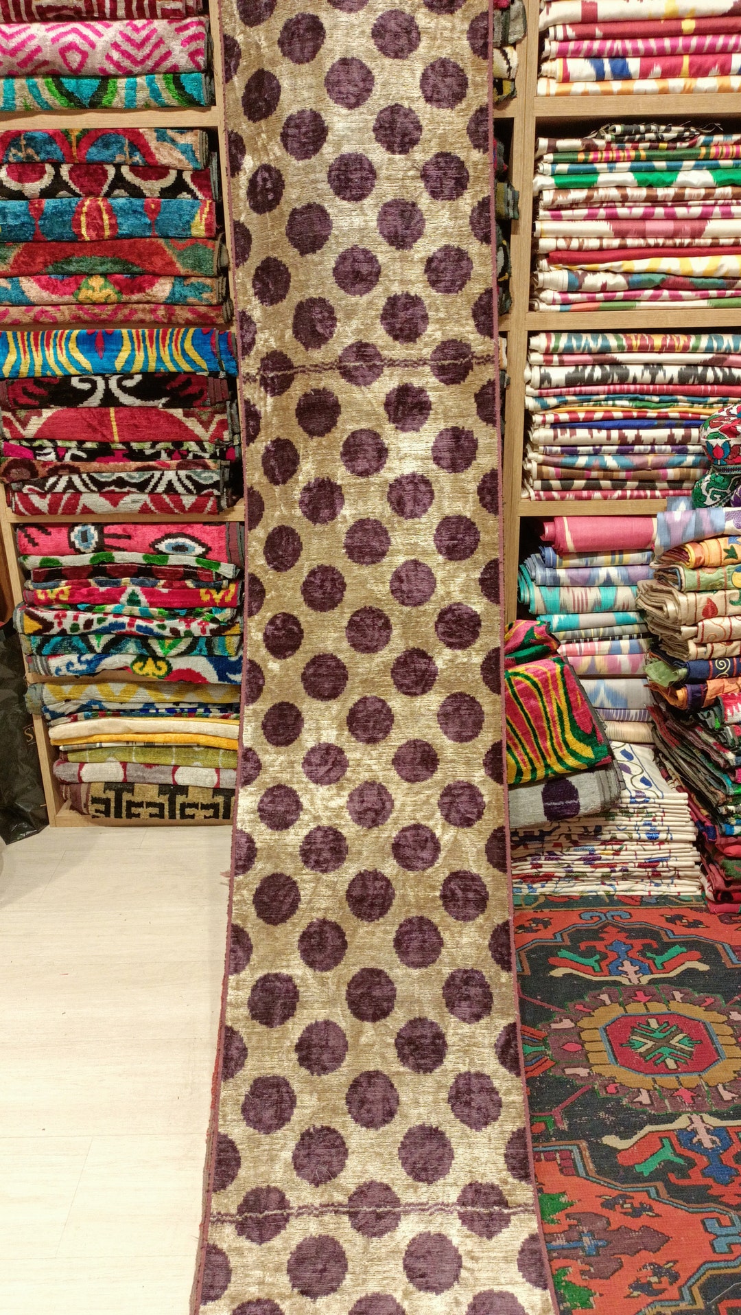 Colorful Ikat Velvet Fabric Handwoven Ikat Fabric Handmade Ikat Fabric ...