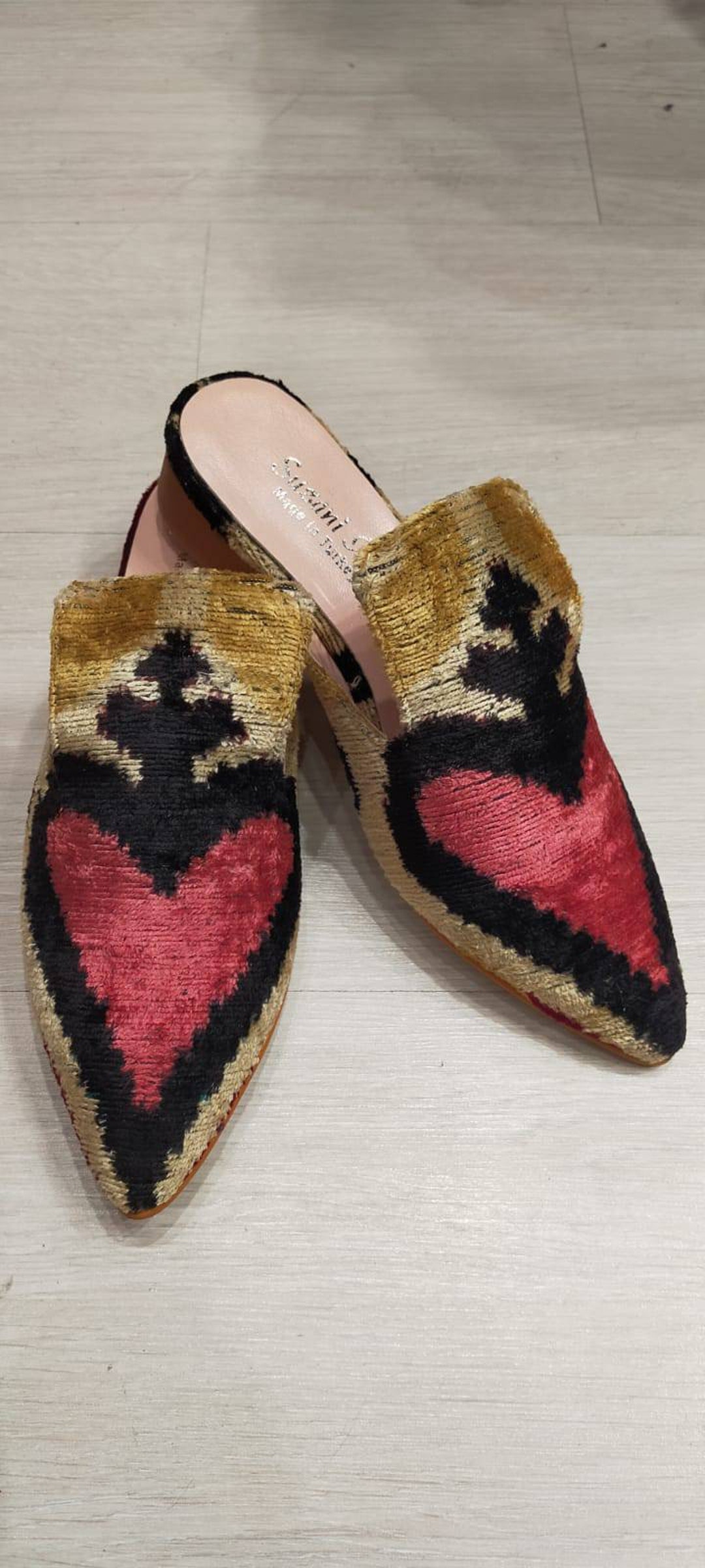 Handmade Ikat Silk Mules-vibrant Multicolor Design,comfortable Slip-on ...
