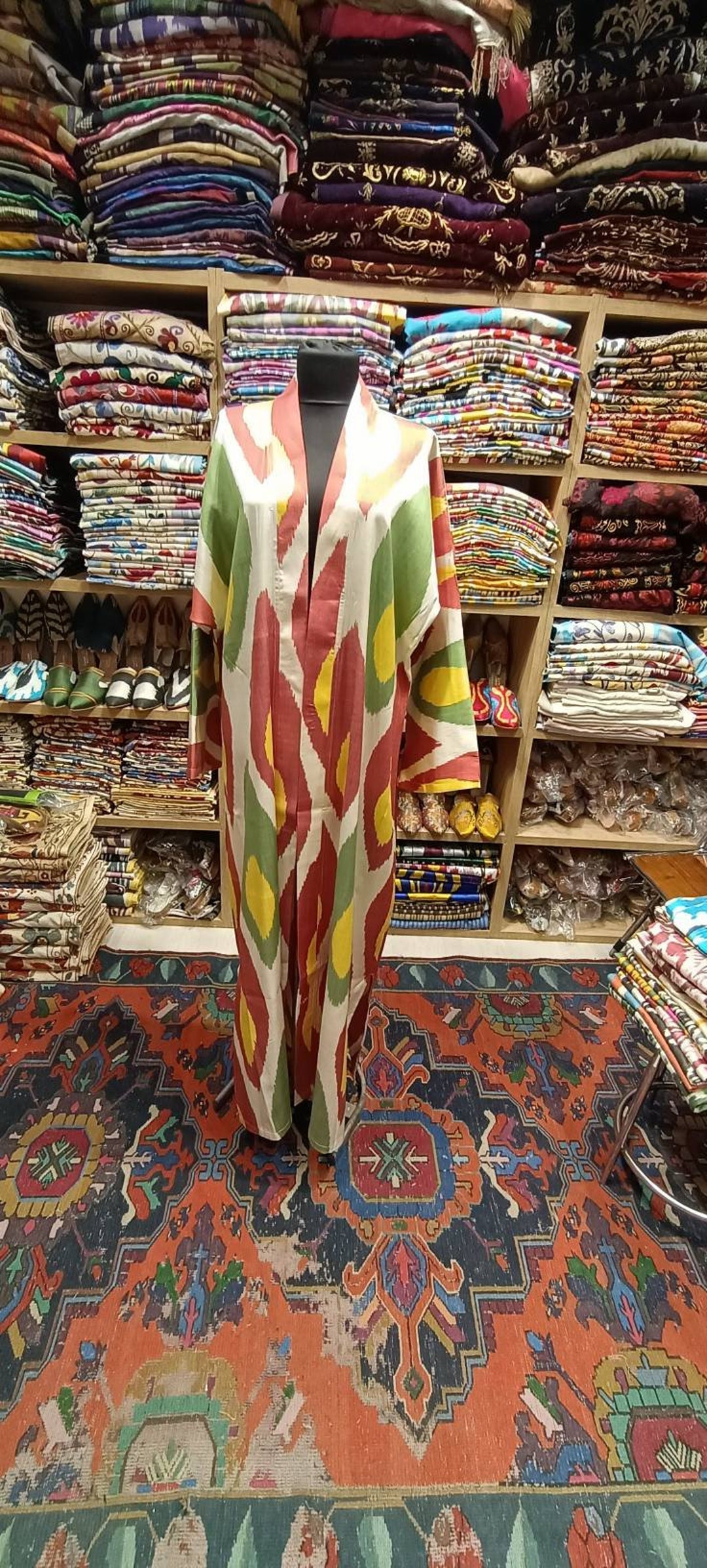 Uzbek Silk Ikat Kimono Boho Textiles Handwoven by Loom - Etsy