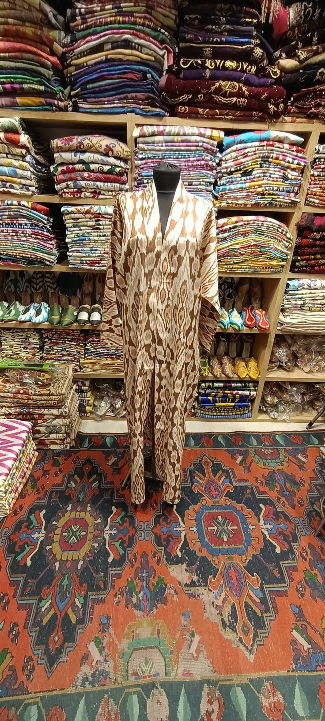 Uzbek Silk Ikat Kimono Boho Textiles Handwoven by Loom - Etsy