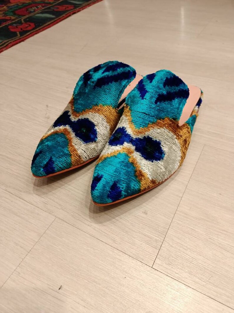 Silk Ikat Slippers and Velvet Ikat Silippers Are Handmade - Etsy