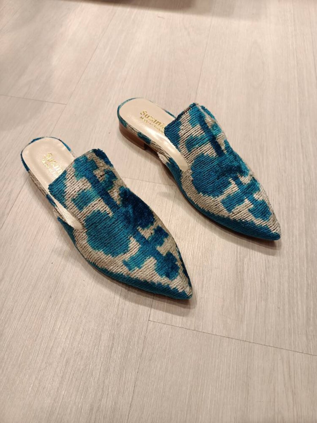 Handmade Ikat Silk Mules-vibrant Multicolor Design,comfortable Slip-on ...